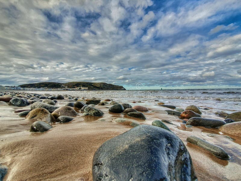 Welsh sea side stock image. Image of welsh, side, cloads - 177214039