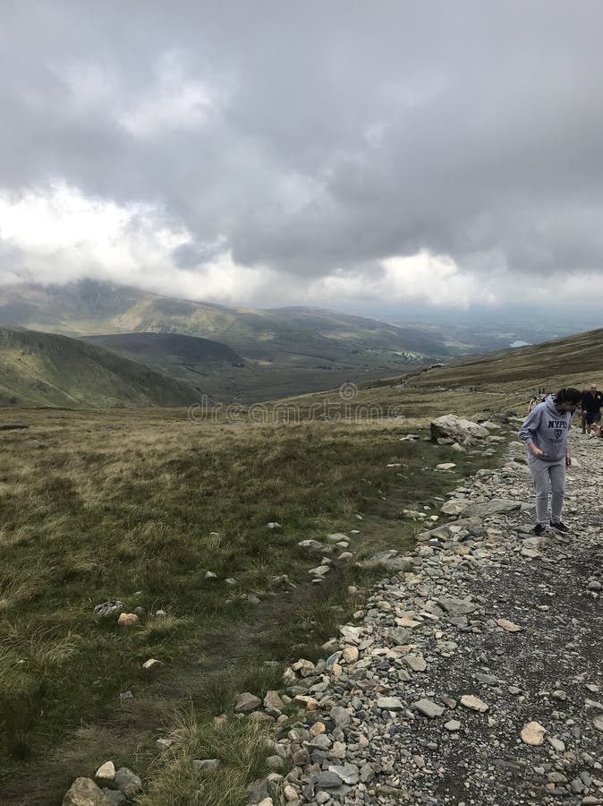 Panoramic mountain scene editorial photo. Image of snowdon - 115828751