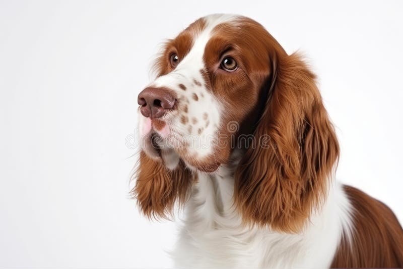Welsh Springer Spaniel Dog on White Background. Generative AI Stock ...