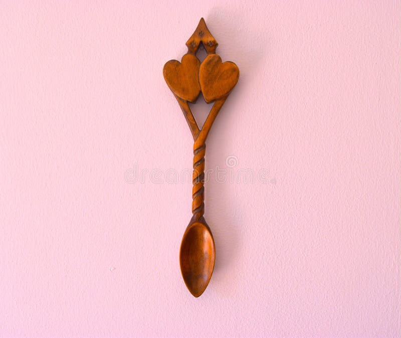 Welsh Wooden Love Spoon Isolated on a Clear Background Stock Image ...