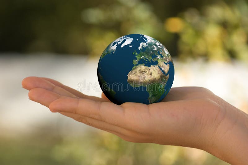 Welt in der Hand stockfoto. Bild von wiederverwertung - 1984934