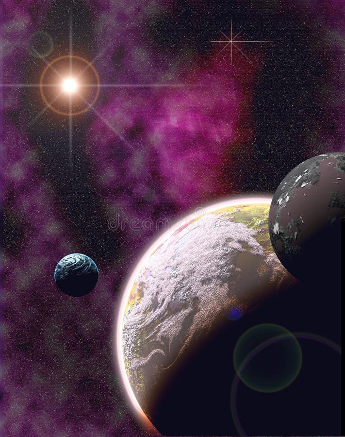 Erde Mag Planeten Mit Einem Mond Stock Abbildung - Illustration von ...