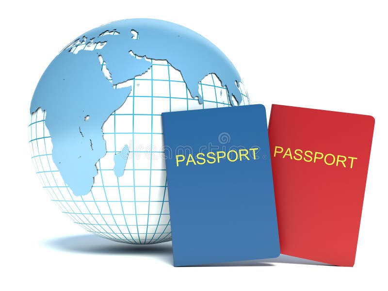 Weltreise. Erde Und Pass Auf Weißem Hintergrund Stock Abbildung ...