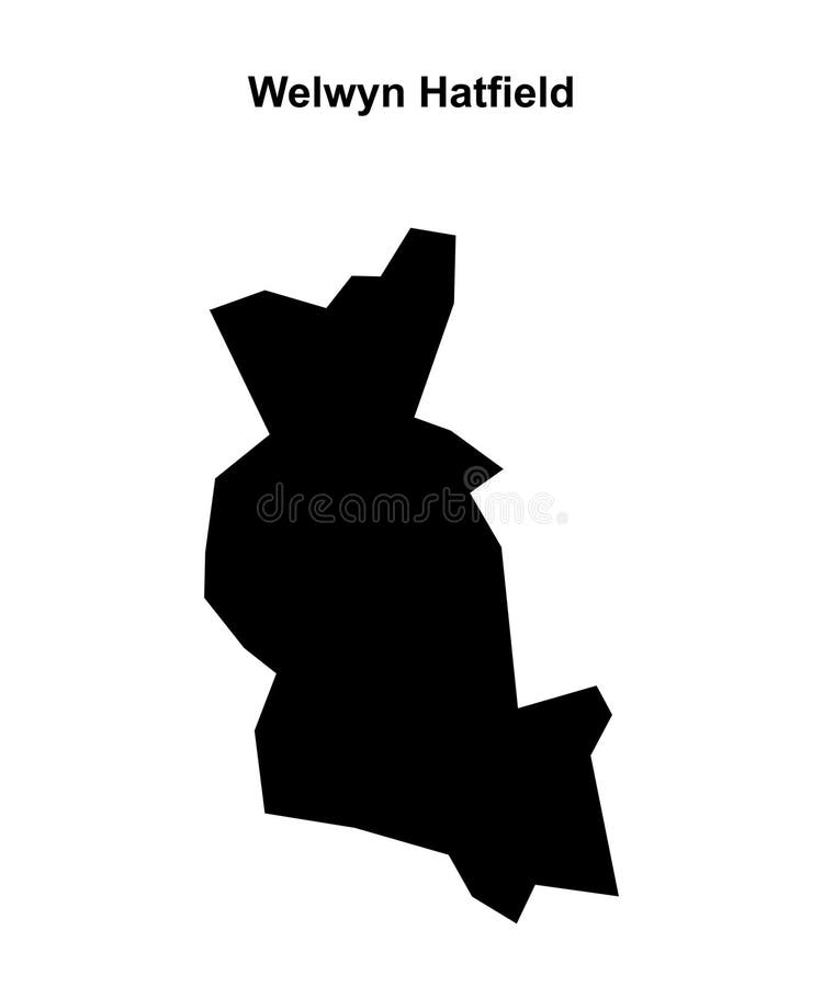 Welwyn Hatfield Outline Map Stock Vector - Illustration of infographic ...