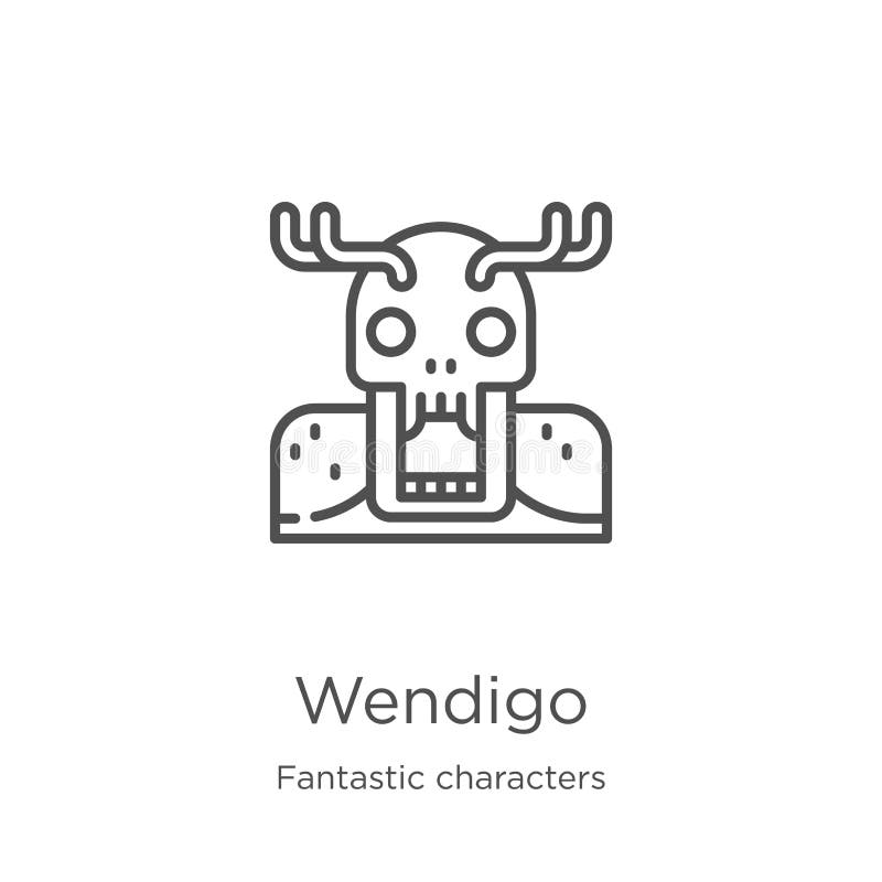 Wendigo Icon Vector from Fantastic Characters Collection. Thin Line ...