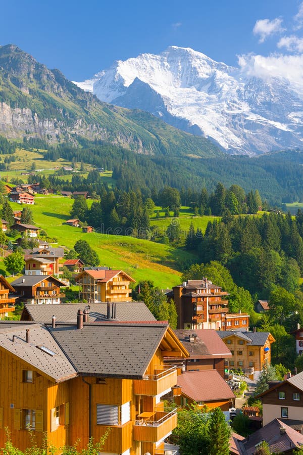 Village in Alps stock photo. Image of valley, mountains - 15477170