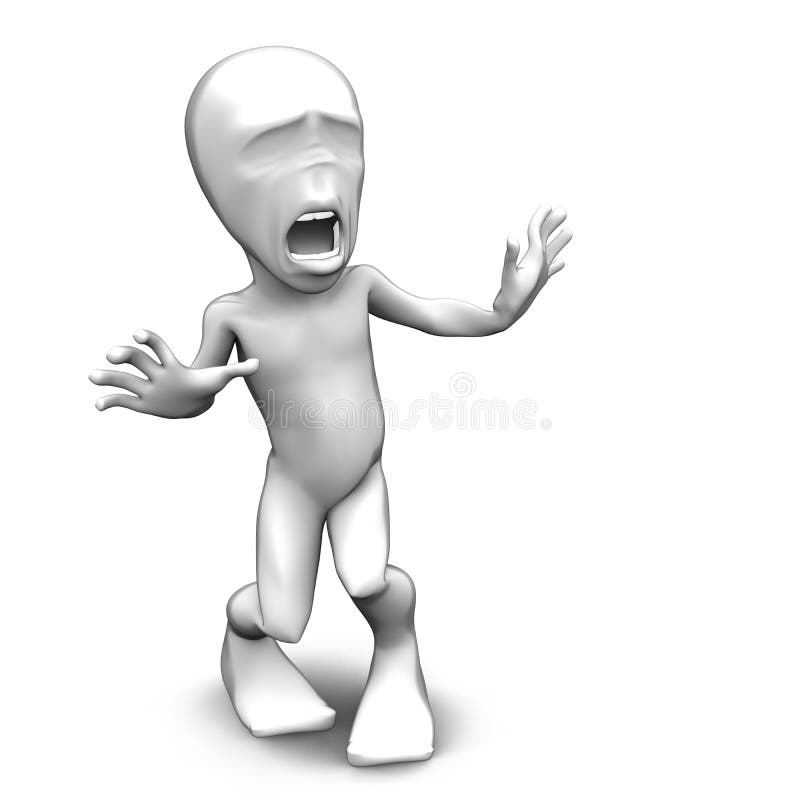 Wenig Furcht der Person 3d stock abbildung. Illustration von kerl - 9719467