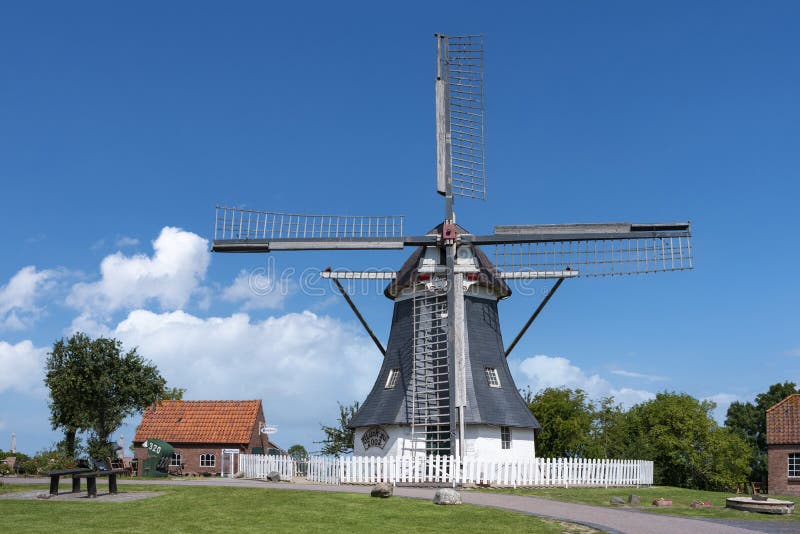 The Werdum Mill in Werdum in East Frisia Stock Photo - Image of voyage ...