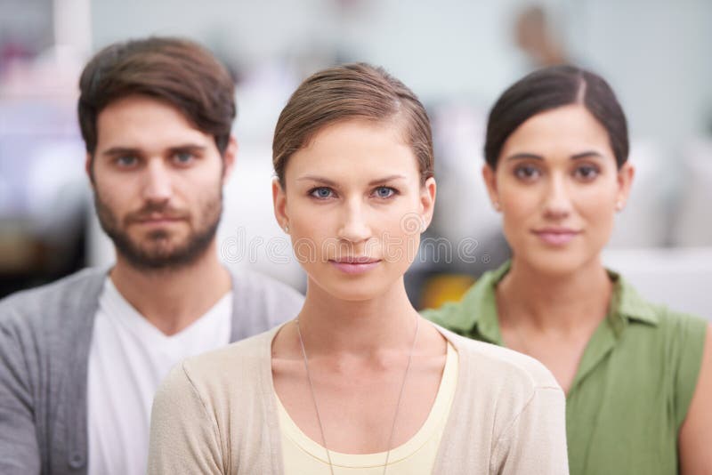 Were Focused on Our Future. Three Work Colleagues in the Office. Stock ...