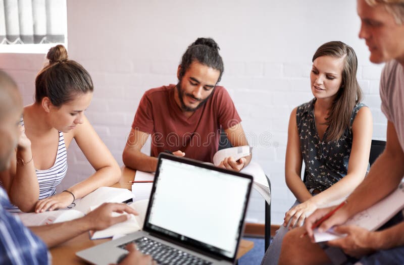 Were Gonna Ace this Project. a Group of University Students Studying ...