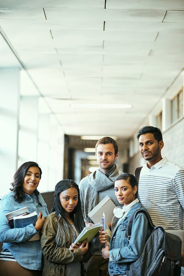 Were Here To Learn. Cropped Portrait of a Group of University Students ...