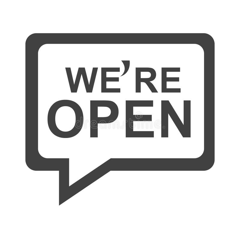 Were Open Letering on Speech Bubble Sticker Silhouette Icon Stock ...