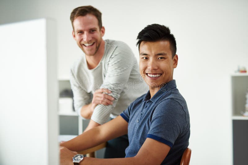 Were Ready for Success. Two Designers Working Together on a Project in ...