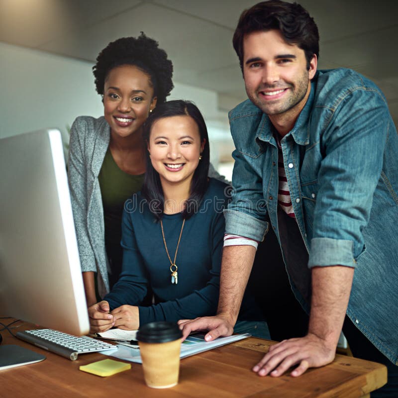 Were on Your Side. Cropped Portrait of Three Young Designers Working in ...