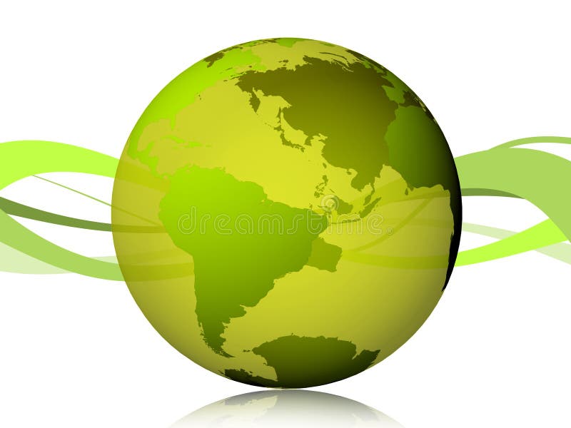 Groene wereld in 3D stock illustratie. Illustration of noord - 10284494