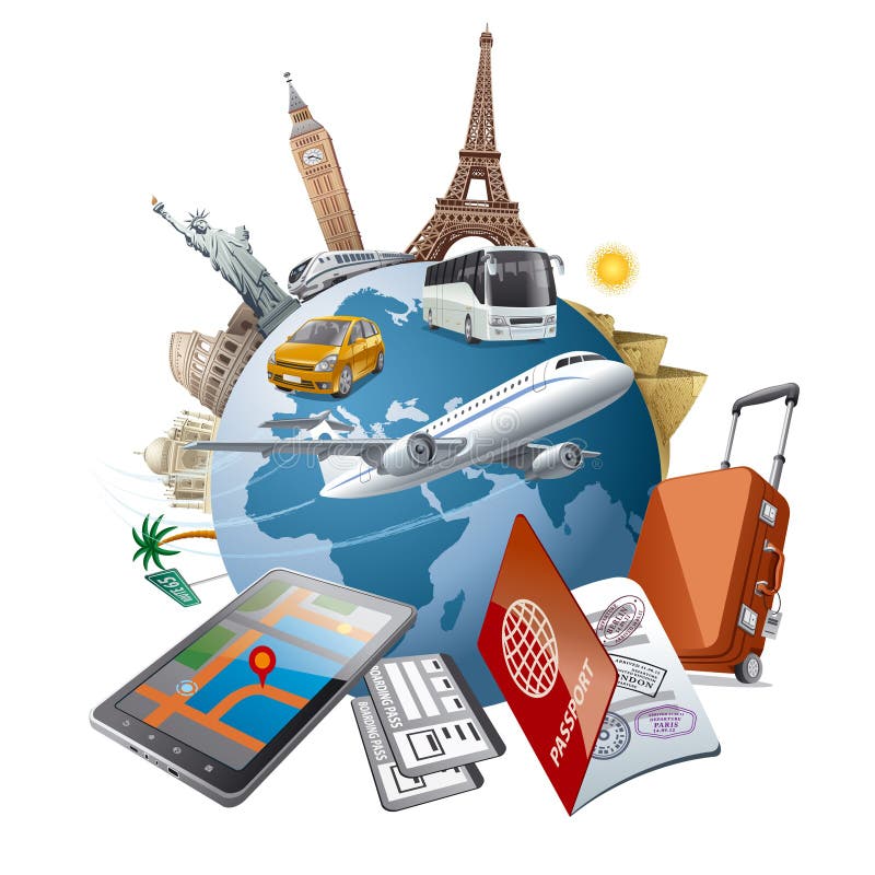 Wereldreis stock illustratie. Illustration of pictogram - 49409436