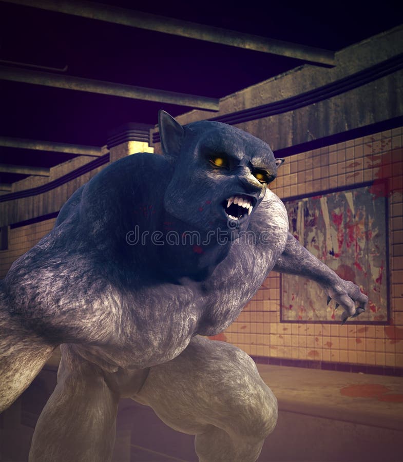 Werewolf Attacks stock illustration. Illustration of subway - 73310497