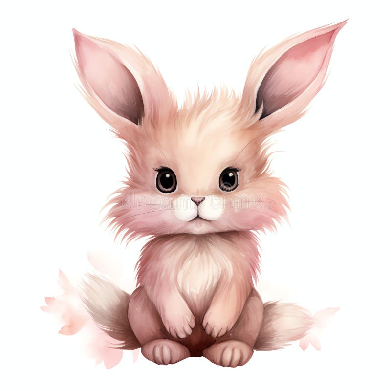 Werewolf Cute Bunny Pink Cute Bunny Watercolor Stock Illustration ...