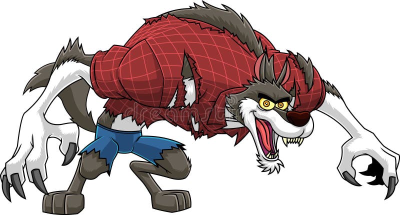 Scary Wolfman Werewolf Cartoon Character Stock Vector - Illustration of ...