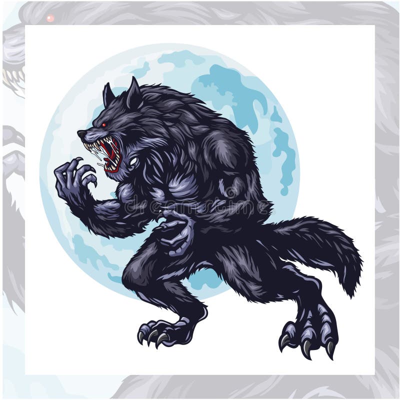 Werewolf Esport Mascot Logo Design Stock Illustration - Illustration of ...