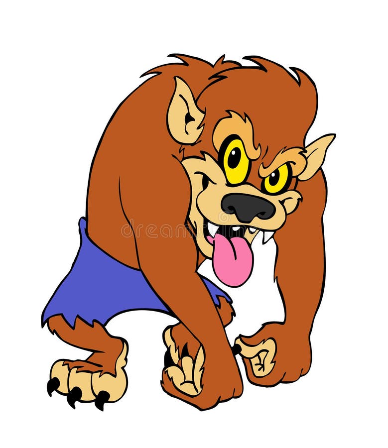 Werewolf Halloween cartoon stock vector. Illustration of moon - 26482933