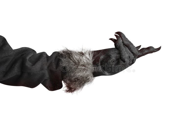 Werewolf Hand Reaching for a Halloween Cupcake Top View Stock Photo ...