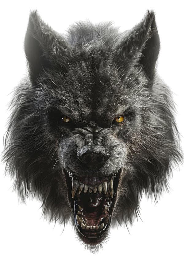 Werewolf Head Isolated on Transparent Stock Illustration - Illustration ...