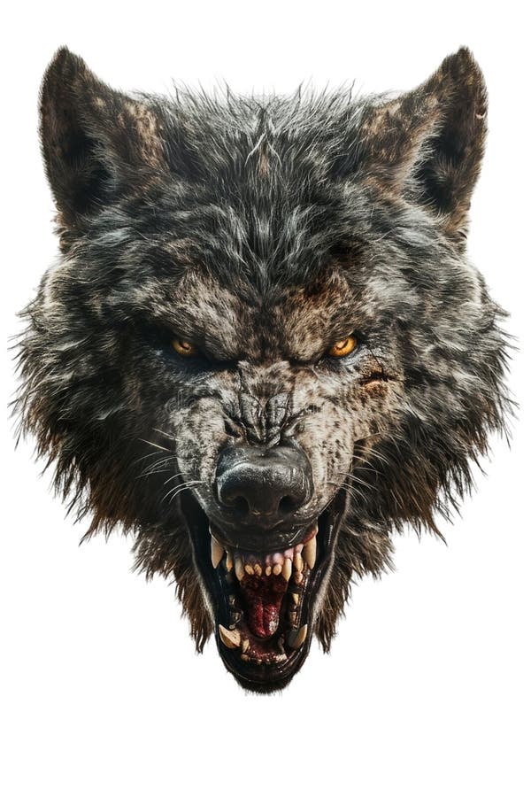 Werewolf Head Isolated on Transparent Stock Illustration - Illustration of wallpaper, isolated ...