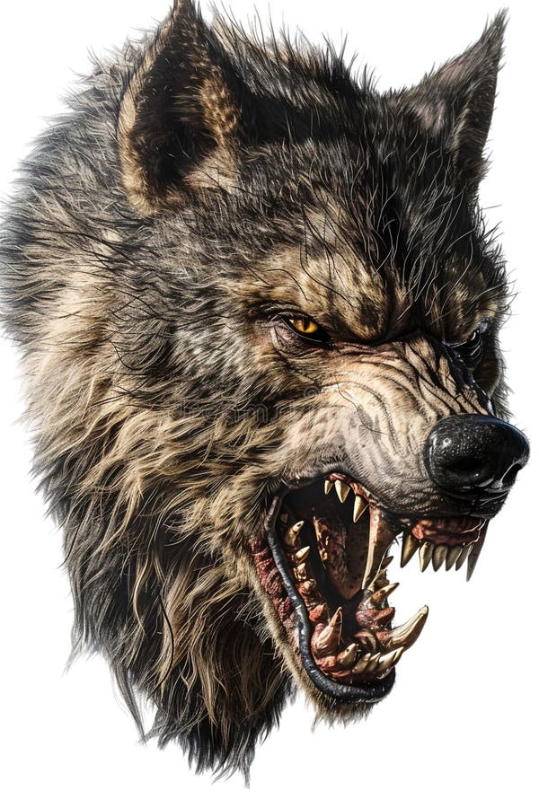 Werewolf Head Isolated on Transparent Stock Illustration - Illustration ...