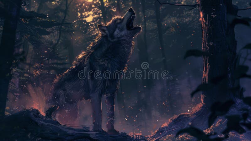 Werewolf Howl Layout Background Stock Illustration - Illustration of ...