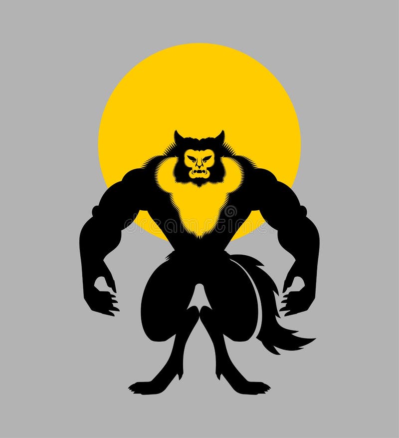 Werewolf Isolated. Big Black Wolf Man. Scary Beast Predator Monster ...