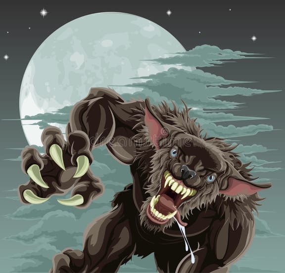 Werewolf moon illustration stock vector. Illustration of fear - 20920330