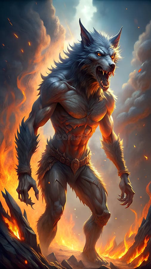 A Werewolf Out of Hell High Fantasy Artwork Created with Technol Stock ...