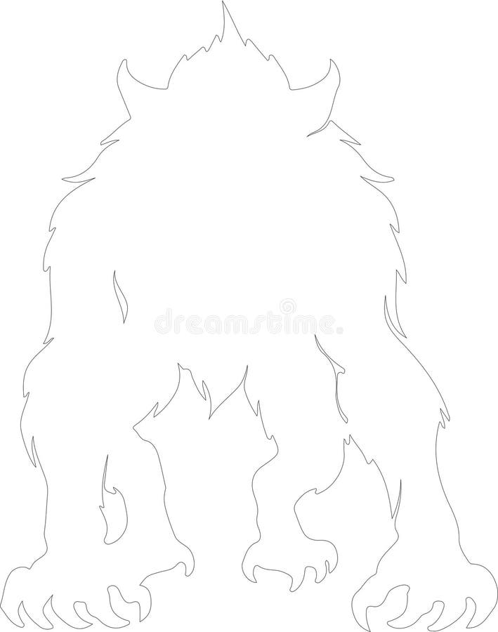 Werewolf Outline Silhouette Generative Ai Stock Vector - Illustration ...