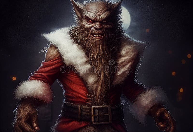Werewolf in Santa Claus Costume. AI Generated Stock Illustration ...