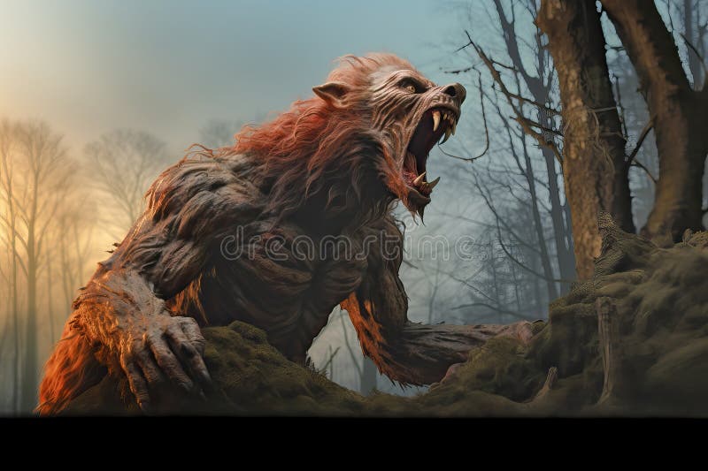 Werewolf Screaming, AI Generated Stock Illustration - Illustration of ...