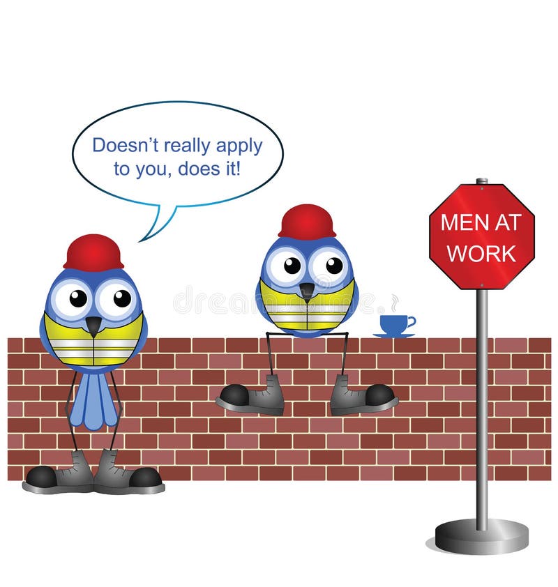 Werk in uitvoering vector illustratie. Illustration of grappig - 25914351