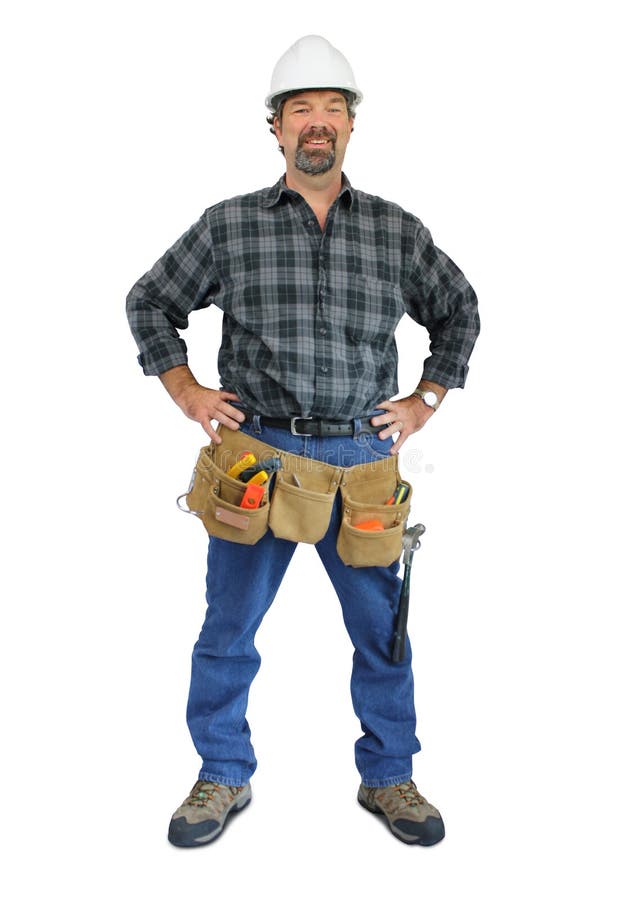 Werkman Met Gereedschapsgordel Stock Afbeelding - Image of bouw, handen ...
