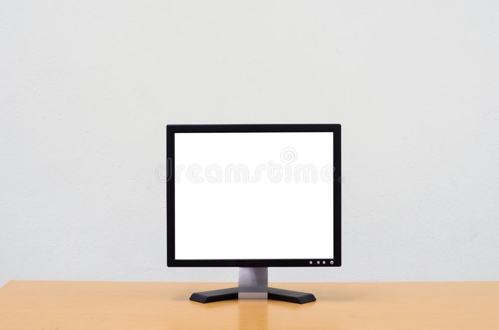 Werkruimteachtergrond, Het Lege Witte Computerscherm, Het Monitorscherm ...
