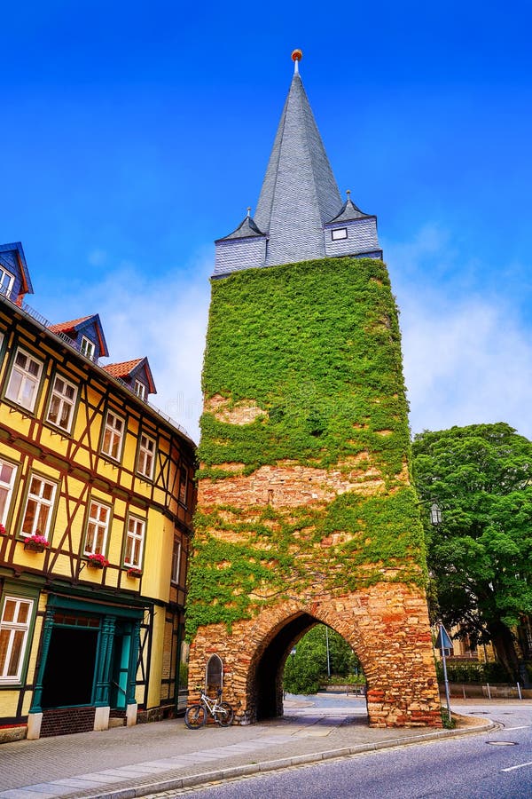 Wernigerode-Turm Westerntorturm in Harz Deutschland Stockfoto - Bild ...