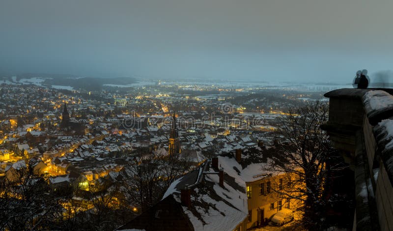Wernigerode Winter Evening in Germany Stock Photo - Image of house ...