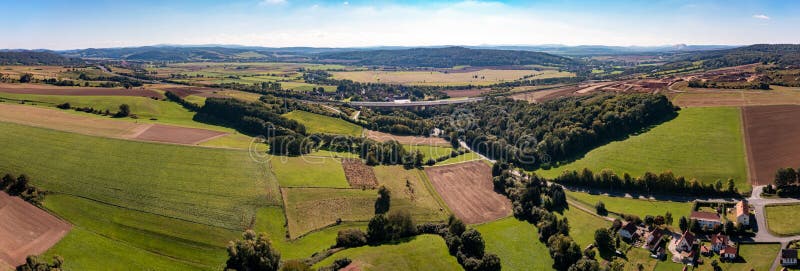 Werra River in the Werra Valley at Herleshausen between Hesse and ...