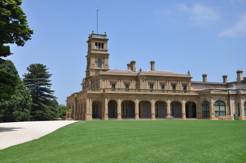Werribee mansion stock image. Image of tower, tree, victoria - 18636799