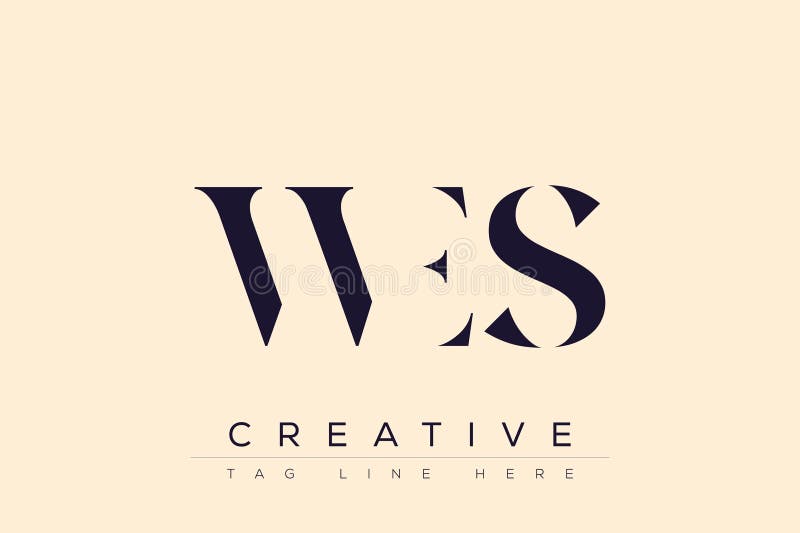 WES Abstract Letter Logo Design Stock Vector - Illustration of emblem ...