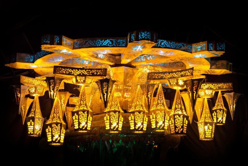 Vesak Lanterns in Buddha Rashmi Vesak Zone Stock Photo - Image of zone ...