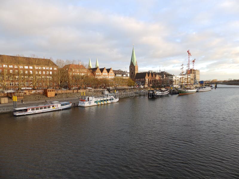 The Weser in Germany editorial photo. Image of transportation - 134268246