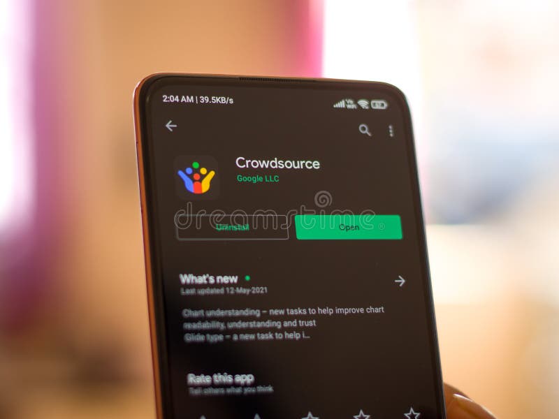 West Bangal, India - August 21, 2021 : Google Crowdsource Logo on Phone ...