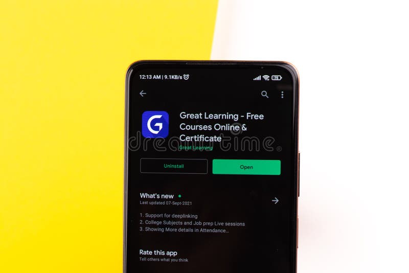 West Bangal, India - January 7, 2022 : Great Learning Logo on Phone ...