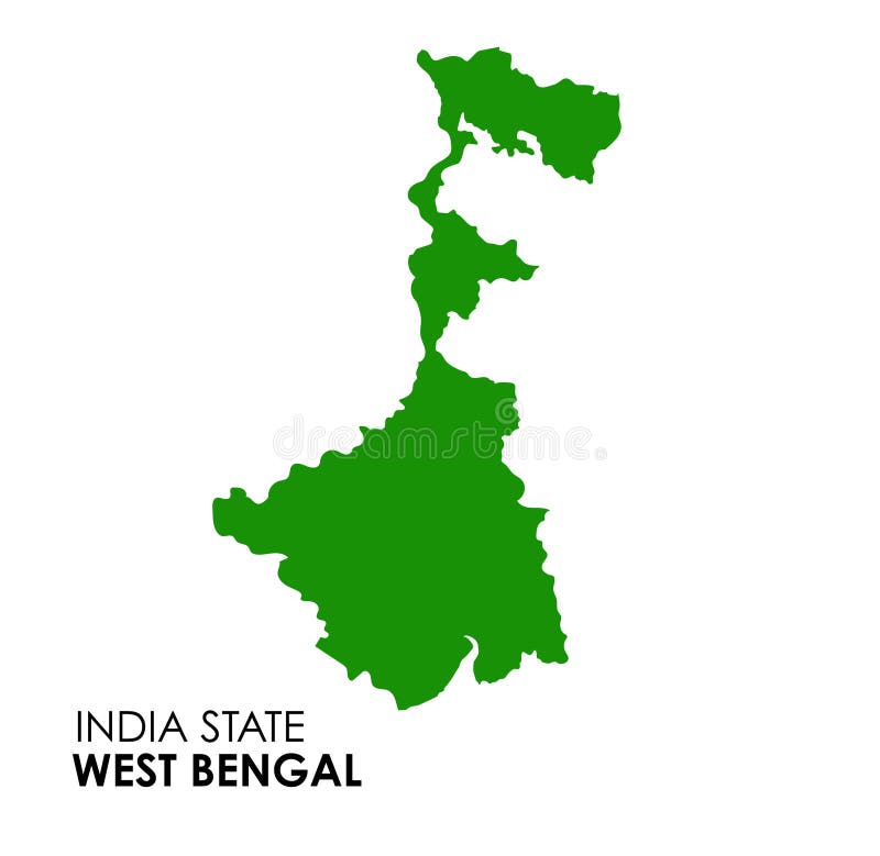 West Bengal Map of Indian State. Kolkata Map Vector Illustration Stock ...