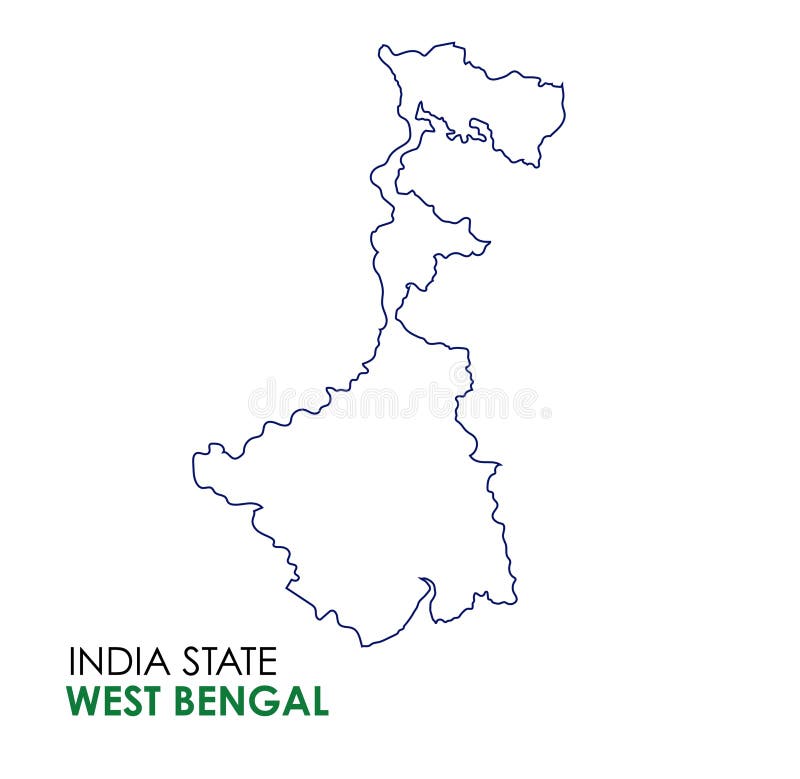 West Bengal Map of Indian State. Kolkata Map Vector Illustration Stock ...